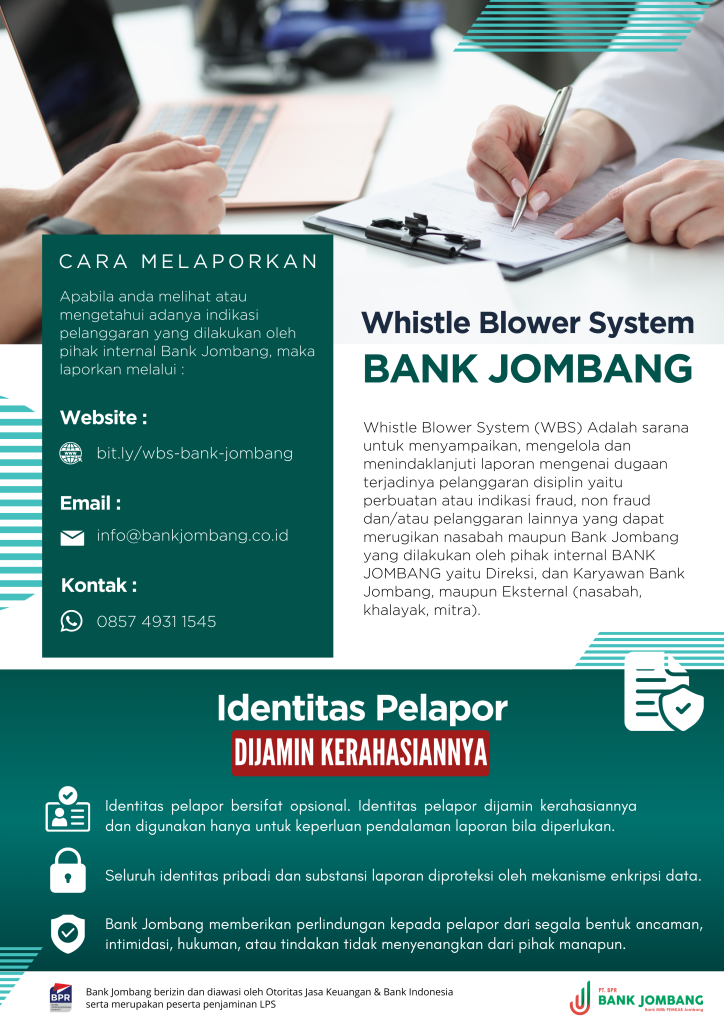 Whistle Blower System – PT. BPR Bank Jombang Perseroda